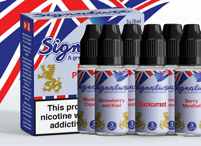 5 X10ML Signature Vapours E Liquid Vape Juice 50/50 VG/PG 3MG 6MG 12MG ...