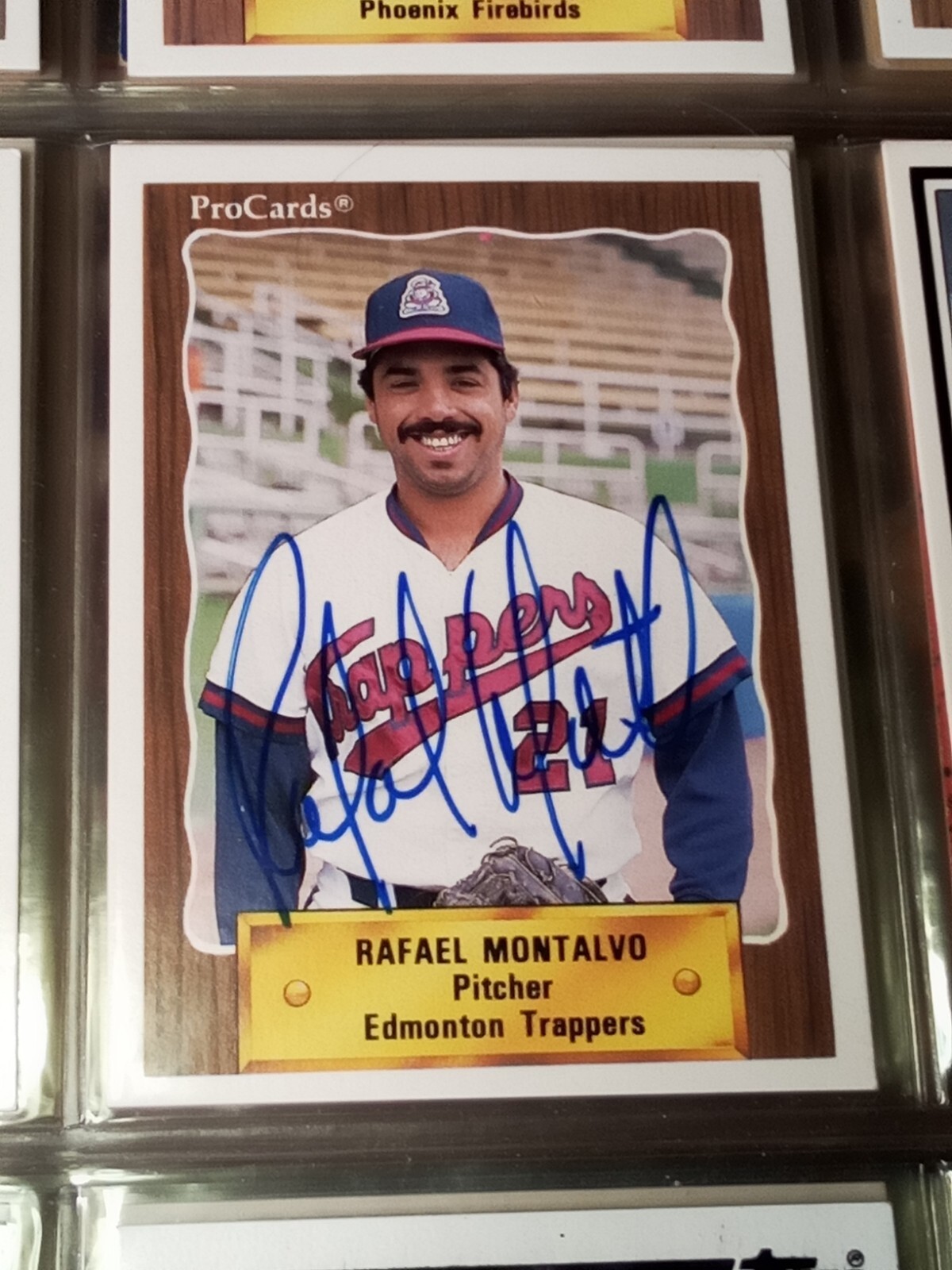 1990 ProCards Rafael Montalvo IP Signed Auto Edmonton Trappers Angels ...