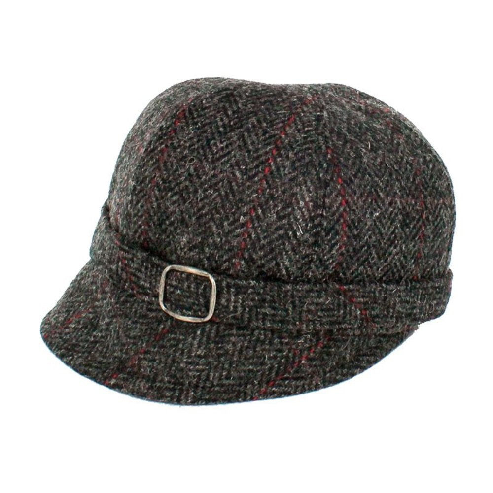 Mucros Weavers Dark Grey Check Tweed Flapper Cap 31 | eBay