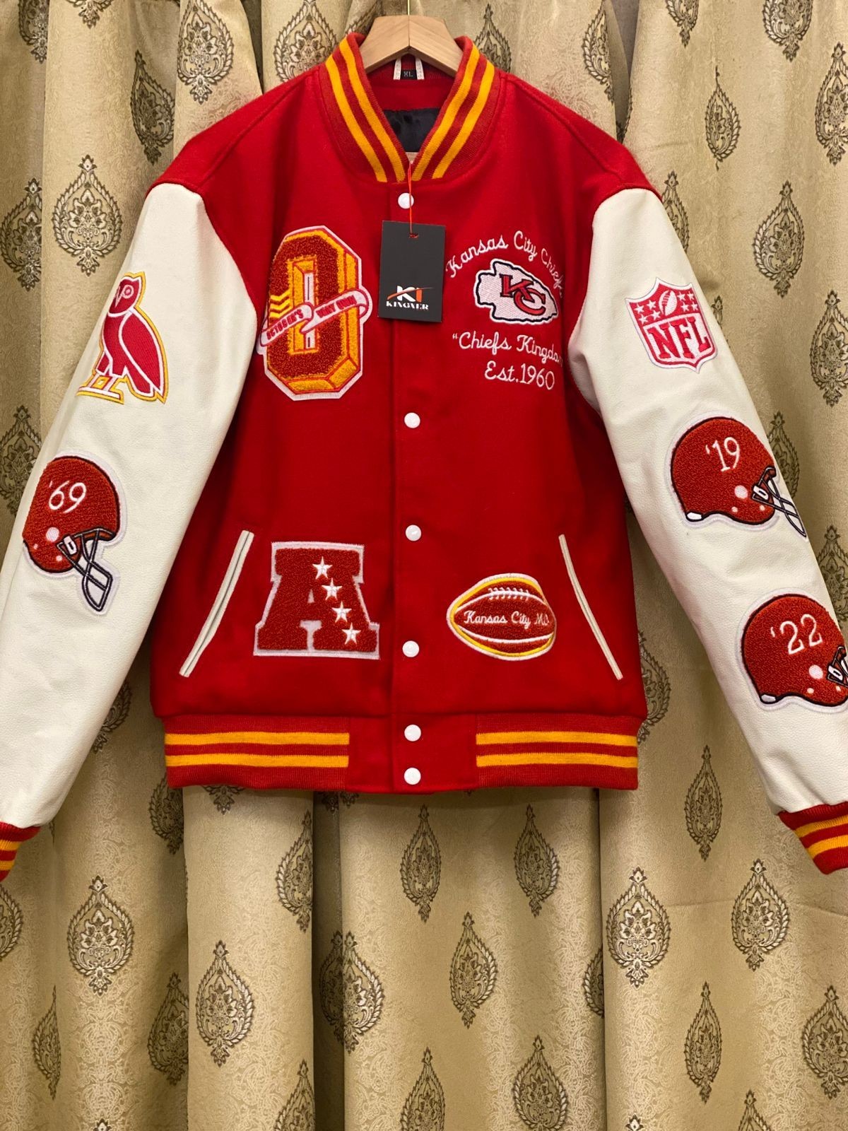 Kansas City Chiefs Varsity Jacket Red NFL Team Vintag… - Gem