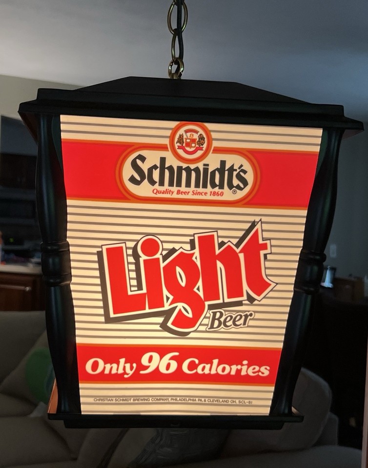 Rare 1970's VTG SCHMIDT BEER 4 Sided Rotating MOTION Bar Light Sign See ...