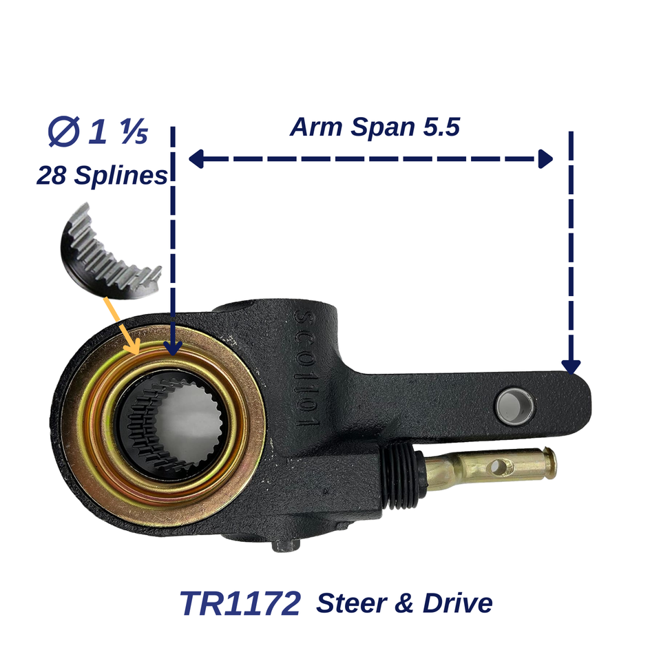 5.5" Lever 28 Spline Automatic Slack Adjuster for Welded Clevis ...