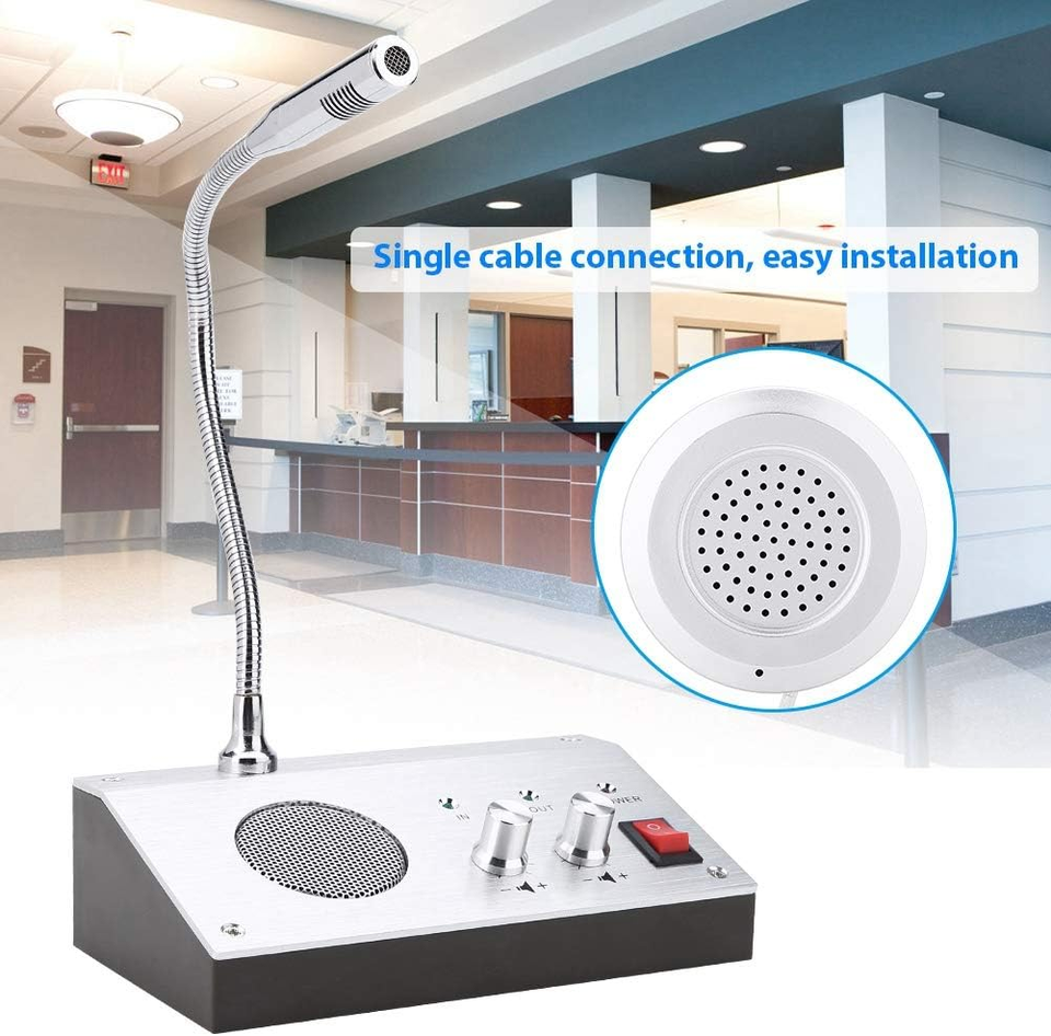 Intercom Dual Way System,Mic Speaker Window Counter Interphone Drive ...