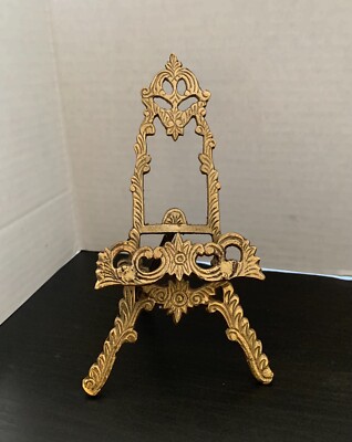 Brass Easel Picture Frame stand Vintage Brass Diplay Stand 9" | eBay