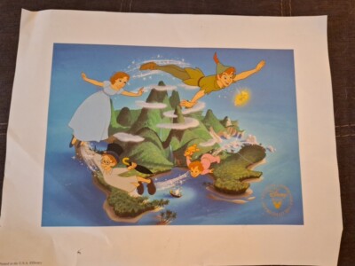 PETER PAN - The Disney Store Exclusive Commemorative Lithograph. 11" X ...