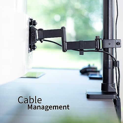 Dual Vertically Stacked Ultra-wide Monitor Desk Mount with Extension ...