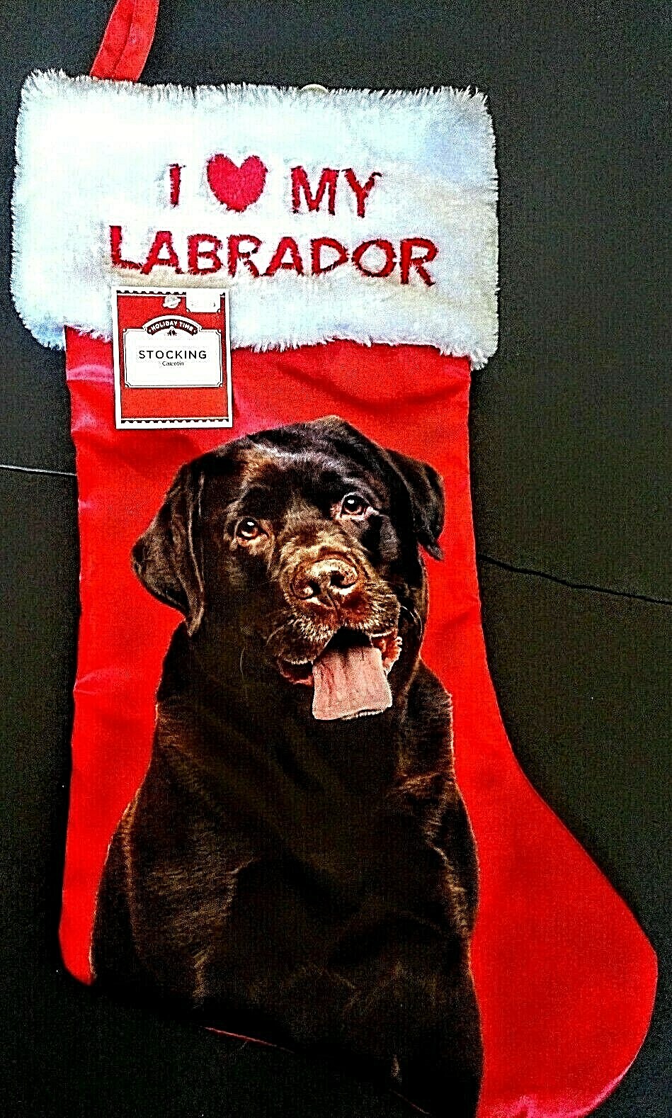 NWT I Love My Labrador Chocolate Dog Breed SATIN Holiday Christmas ...