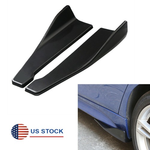 Glossy Black Universal 2PCS Rear Lip Wrap Angle Splitters For Car Sedan ...