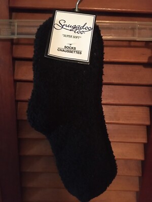 Black Fuzzy Plush Socks By Snugadoo | eBay