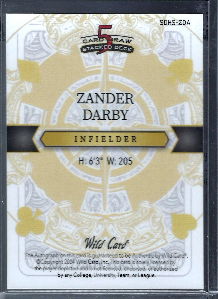 2024 Wild Card /2 Zander Darby #SDHS-ZDA Auto San Francisco Giants | eBay