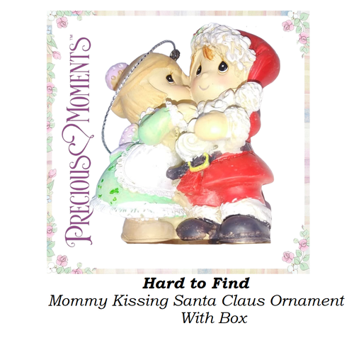 HTF 2015 Precious Moments Mommy Kissing Santa Claus Ornament w/ Box | eBay