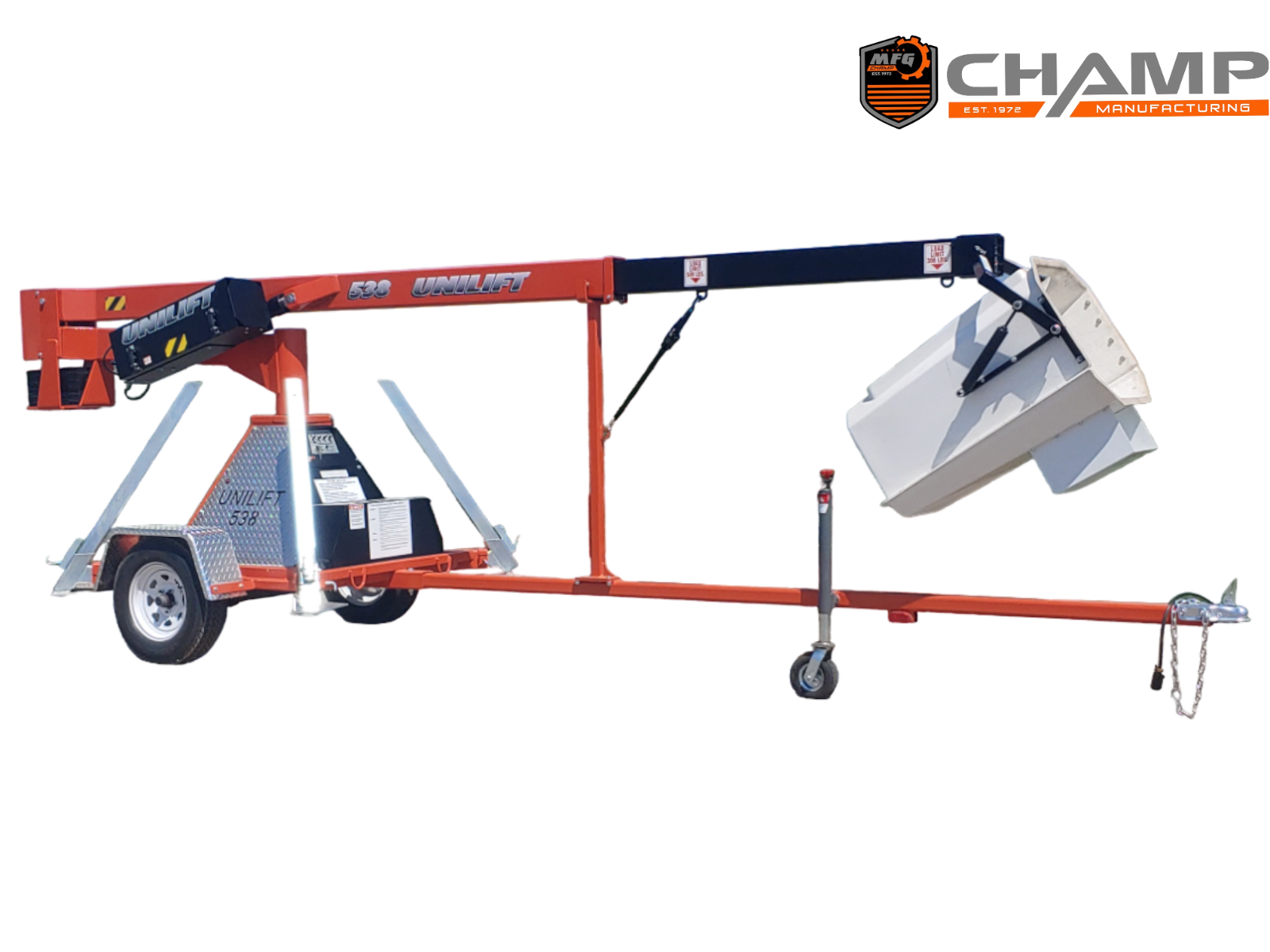 New Champ Unilift 538 Towable Boom Lift Boomlift Man Lift Made in USA ...