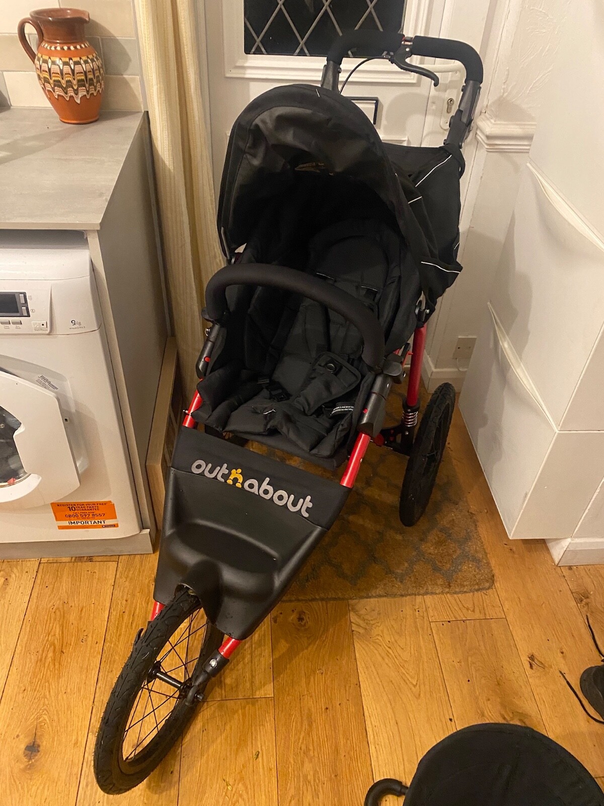 Out n about nipper sport V4 pushchair Raven black with red frame birth to 22 kg | eBay UK