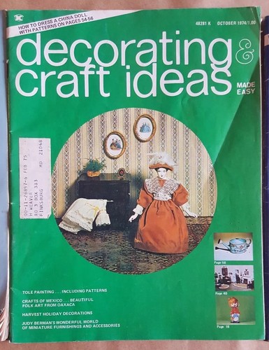 3 DECORATING & CRAFT IDEAS Magazines~1974 1975 Crafts Sewing Dolls Tole ...