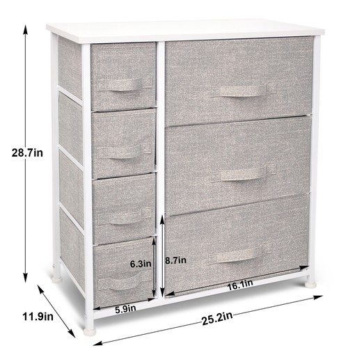 7 Drawers Fabric Dresser Storage Tower Closet Organizer Bedroom Home ...