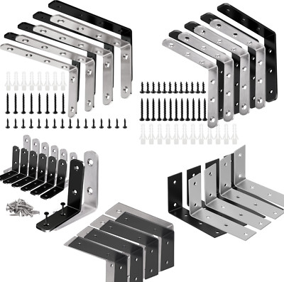 Heavy Duty Stainless Steel L Bracket, 5"x3", 35Lb Load, Pack of 4 | eBay