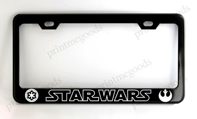 "STAR WARS IMPERIAL REBELLION" Black Metal License Plate Frame | eBay