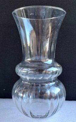 Double Gourd Hourglass Clear Glass Trumpet Shape Vase 9" Tall 4.5 ...