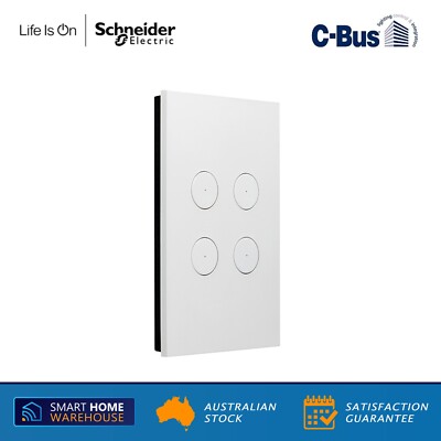 Clipsal C-Bus R5044NL-ZW Saturn Zen 4 Button Gang Wall Switch, White ...
