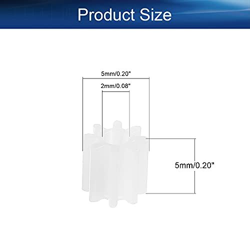 50Pcs Plastic Gear 8 Teeth Model 082A OD 5mm Hole Dia 2mm Thickness 5mm ...