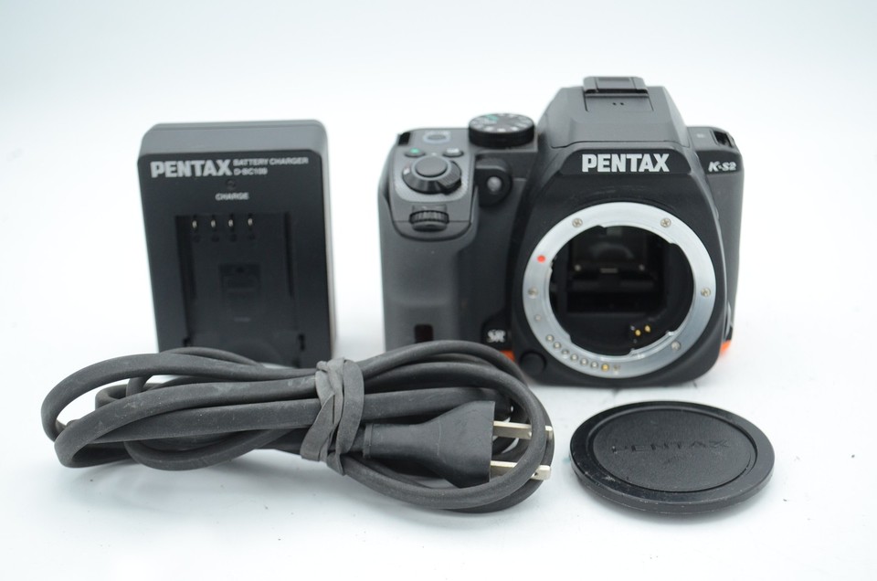 Pentax K-S2 DSLR Camera Body, Black/Orange Bottom {20.1MP} with Charger ...