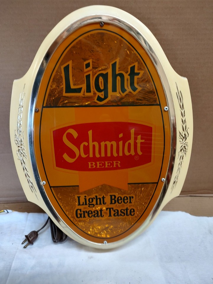 Schmidt Light Beer Sign, Lights Up Neon Green | eBay