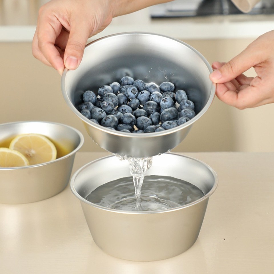 1 Set Rice Colander Fruit Strainer Basket Stainless Steel Mesh Colander ...
