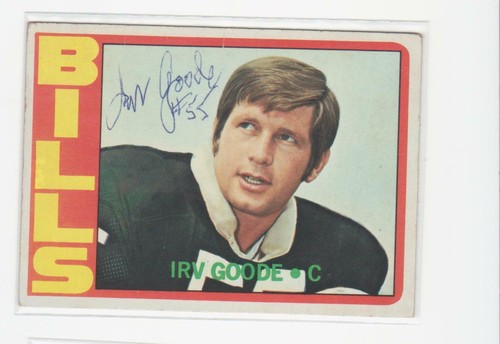 IRV GOODE BUFFALO BILLS KENTUCKY 1972 TOPPS #214 AUTOGRAPHED CARD | eBay