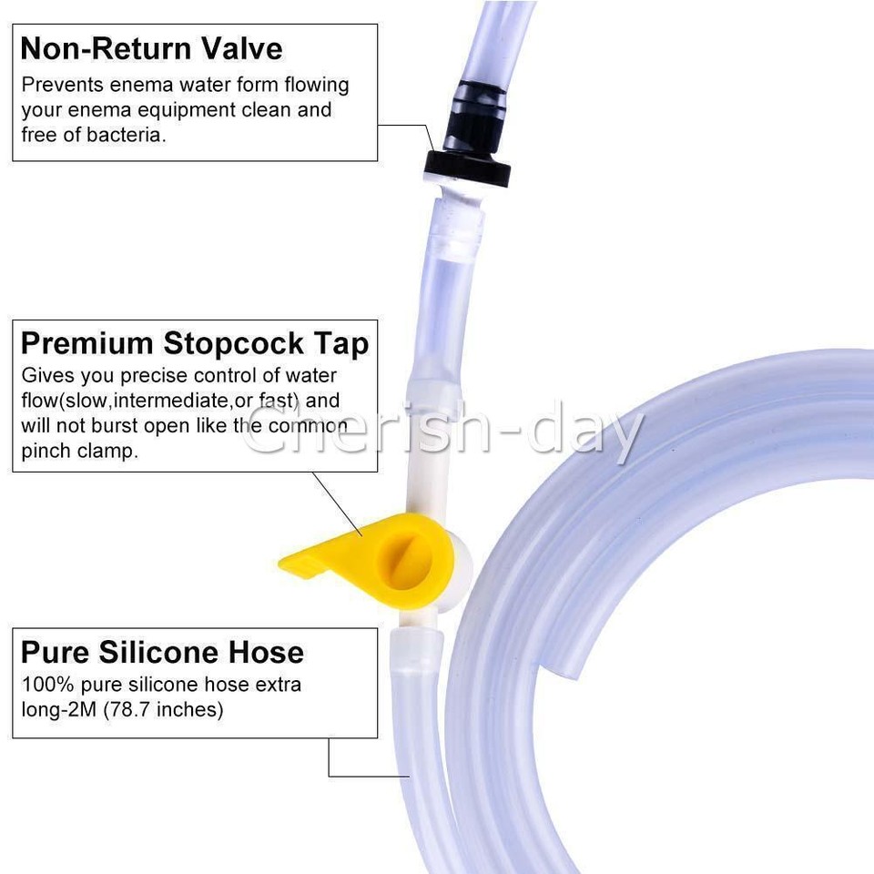 2L STAINLESS ENEMA BUCKET KIT REUSABLE COLON COLONIC IRRIGATION DOUCHE ...