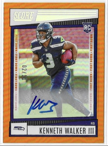 2022 Panini Score First Down Kenneth Walker III Rookie Autograph Card ...
