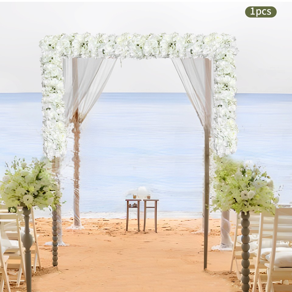 1m Artificial Rose Silk Flower Row Arrangement Wedding Arch Backdrop ...