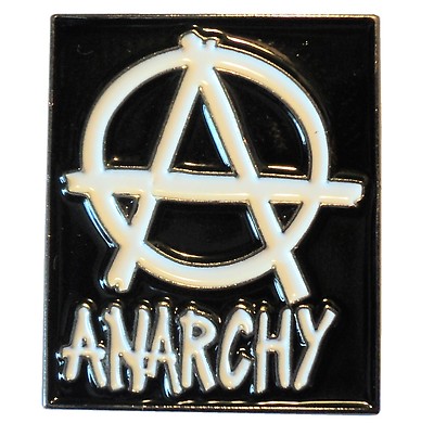 Anarchy 1970s Punk Rock Biker Symbol Protester Anarchist MOD Enamel Pin ...