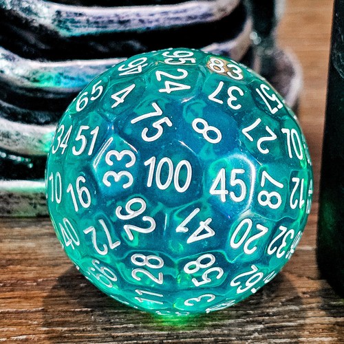 Green Transparent D100 DND Dice 100 Sided Polyhedral Die Dungeons ...