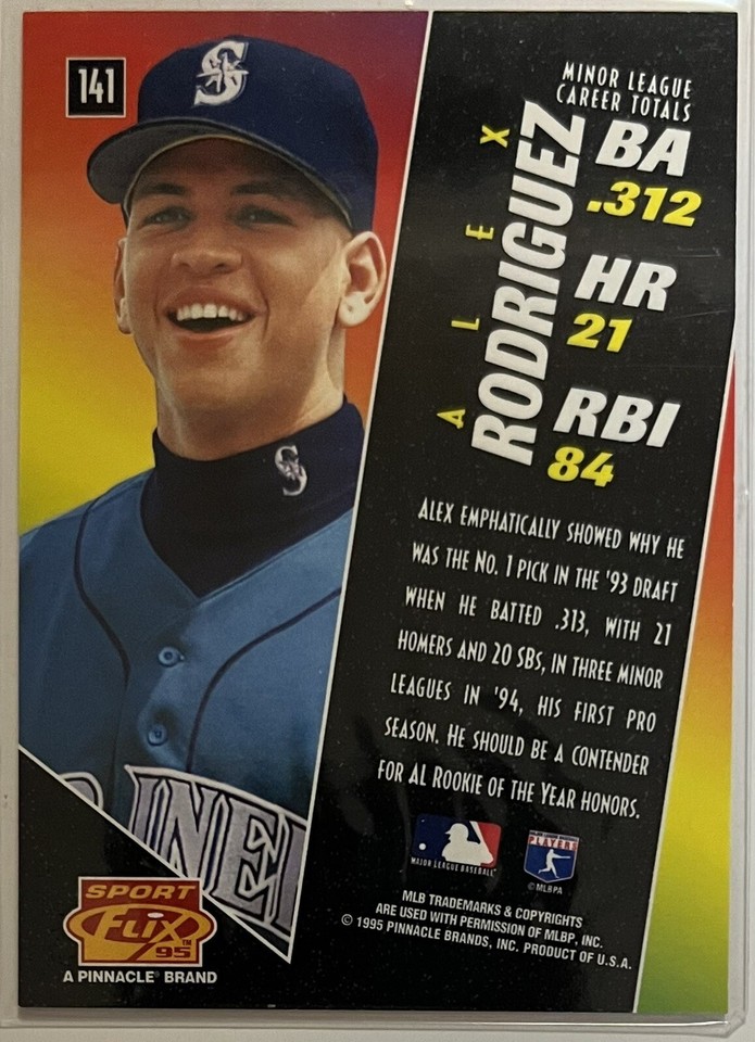 ALEX RODRIGUEZ 1995 SPORTFLIX ROOKIE #141 SEATTLE MARINERS | eBay