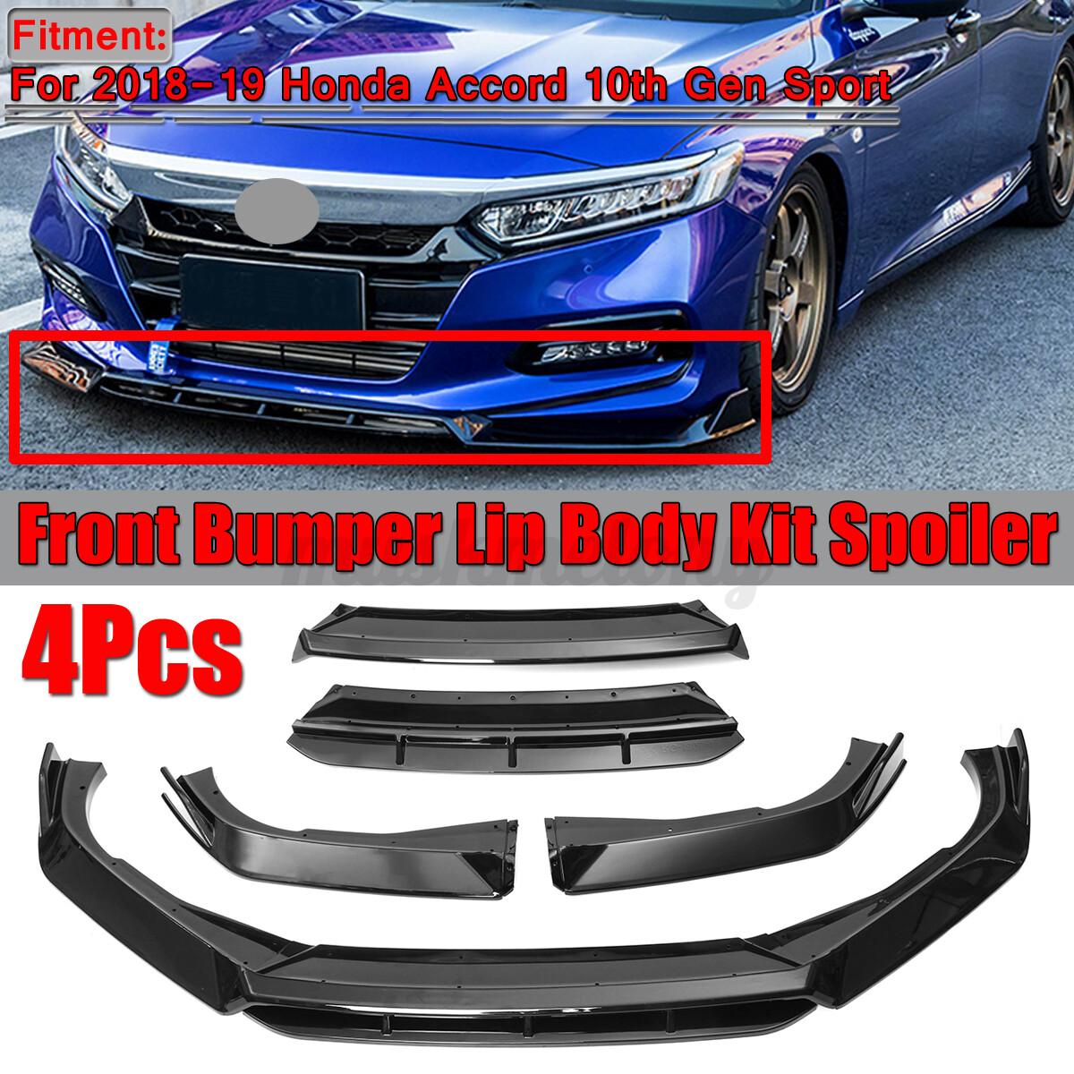 Light-weight PP Plastic Matte Black Car Modified Front Bumper Body ...