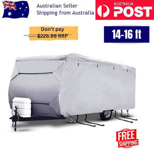 Caravan Cover 14-16ft Heavy Duty 4 Layer UV Water Resistant Campervan ...