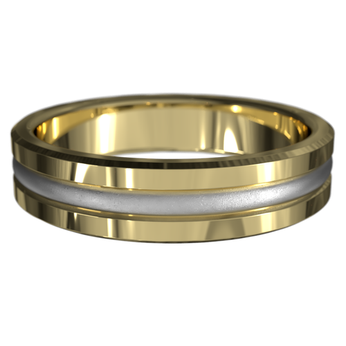 5mm Genuine Solid 9ct Yellow Gold Wedding Band Ring with rounded center ...