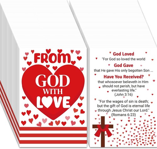 240Pcs Valentines Gospel Tract Card Christian Inspirational Bible Verse ...