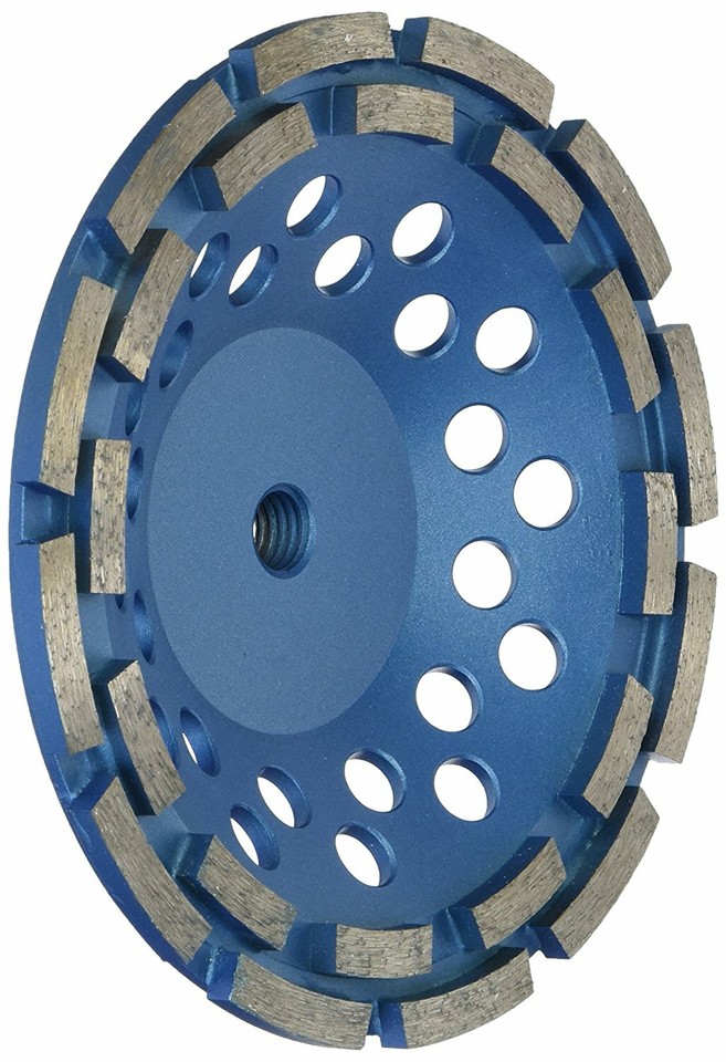 7" Double Row 5/8-11 Thread Concrete Diamond Grinding CUP Wheel Disc ...
