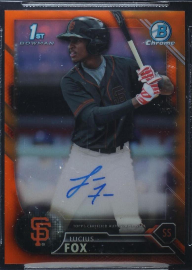 2016 Bowman - Chrome Prospect Autographs Lucius Fox #CPA-LF Orange ...