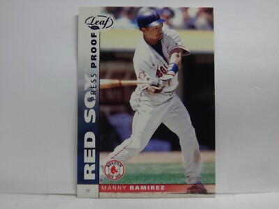 2002 Leaf Press Proofs Blue Boston Red Sox Baseball Card #52 Manny ...