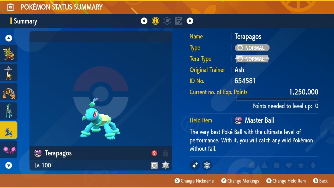 SHINY TERAPAGOS PERFECT IVS XXXL + MASTER BALL NEW POKEMON INDIGO DISK ...