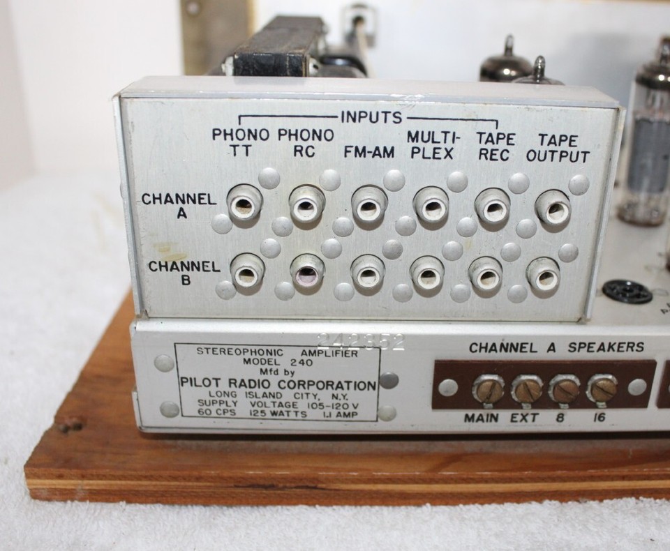 Pilot Radio 240 Integrated Amplifier w/ EL84 From 1051 MCM Console ...