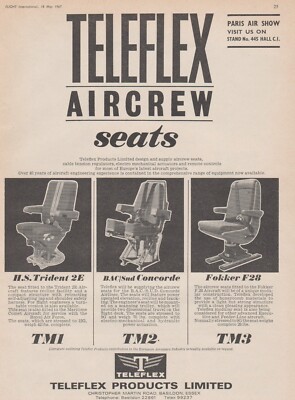 Aviation Magazine Print - Teleflex Aircrew Seats (1967) | eBay