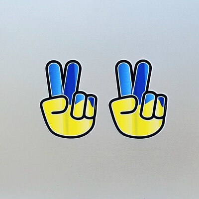 2x Ukraine Ukranian Flag Peace Hand Vinyl Sticker Decal For Car Van ...