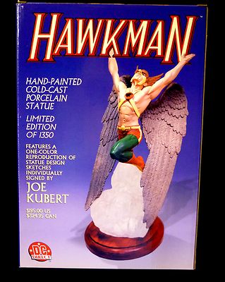 Hawkman Limited Edition Statue Joe Kubert New 2001 Porcelain DC Comics ...