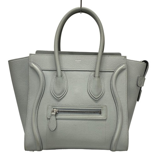 Auth CELINE Luggage Micro Shopper - Light gray Leather Handbag | eBay