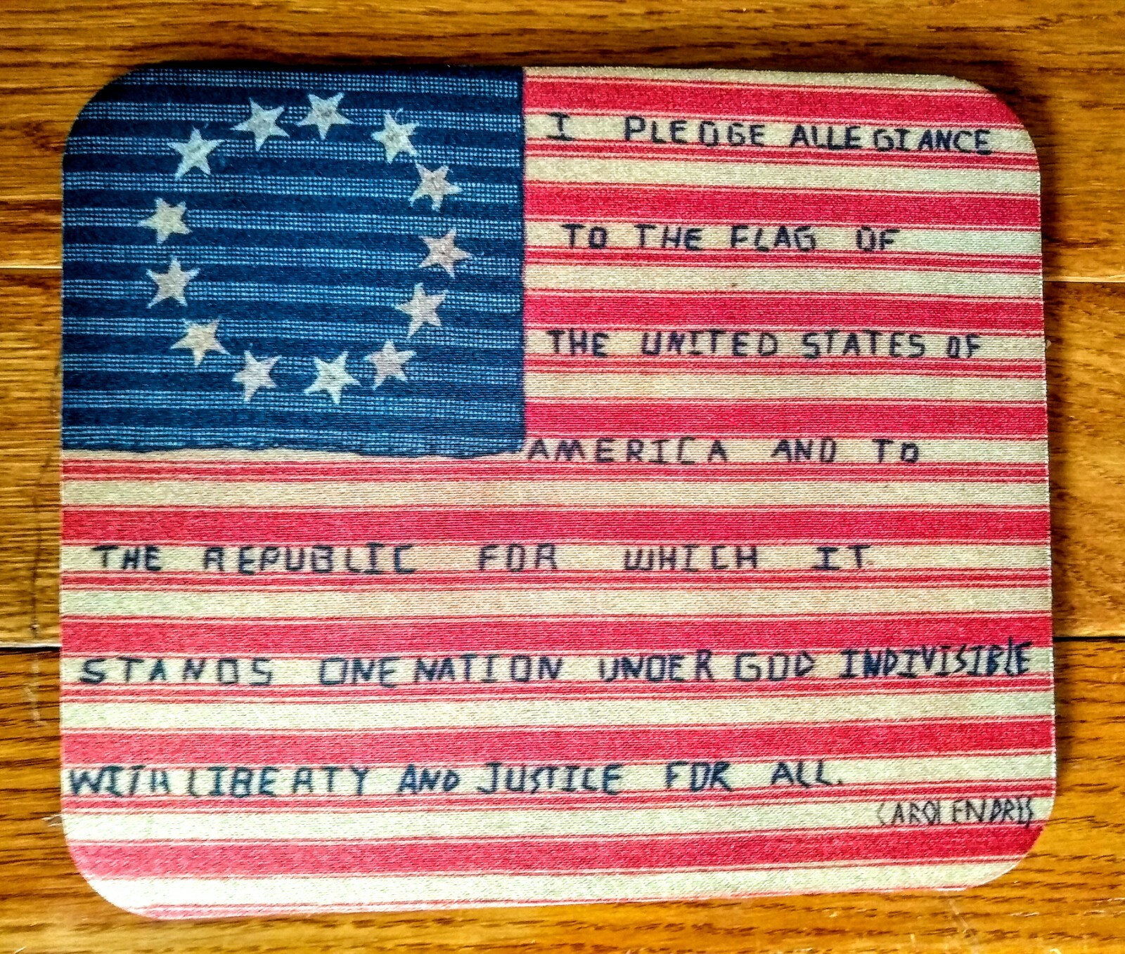 Carol Endres Art TOLAND MOUSE PAD Pledge of Allegiance "Heart of ...