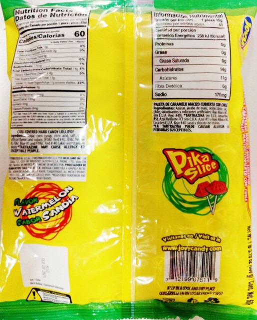 Jovy Pika Slice Watermelon Flavor Lollipops With Chili 40 Count Bag for ...
