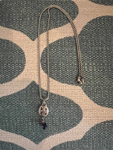 Scott Kay Sterling Silver Necklace CROSS With Amethyst Drop ACCENT . 18 ...